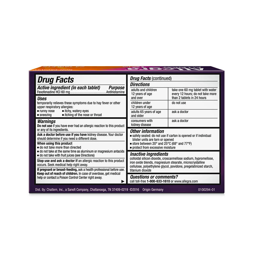 Allegra Allergy 12 Hour Tablets