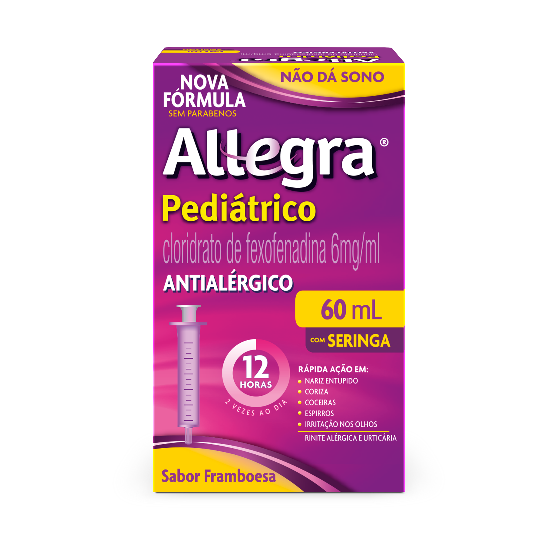 Allegra® Pediátrico - 60 mL e 150 mL - dura 12 horas