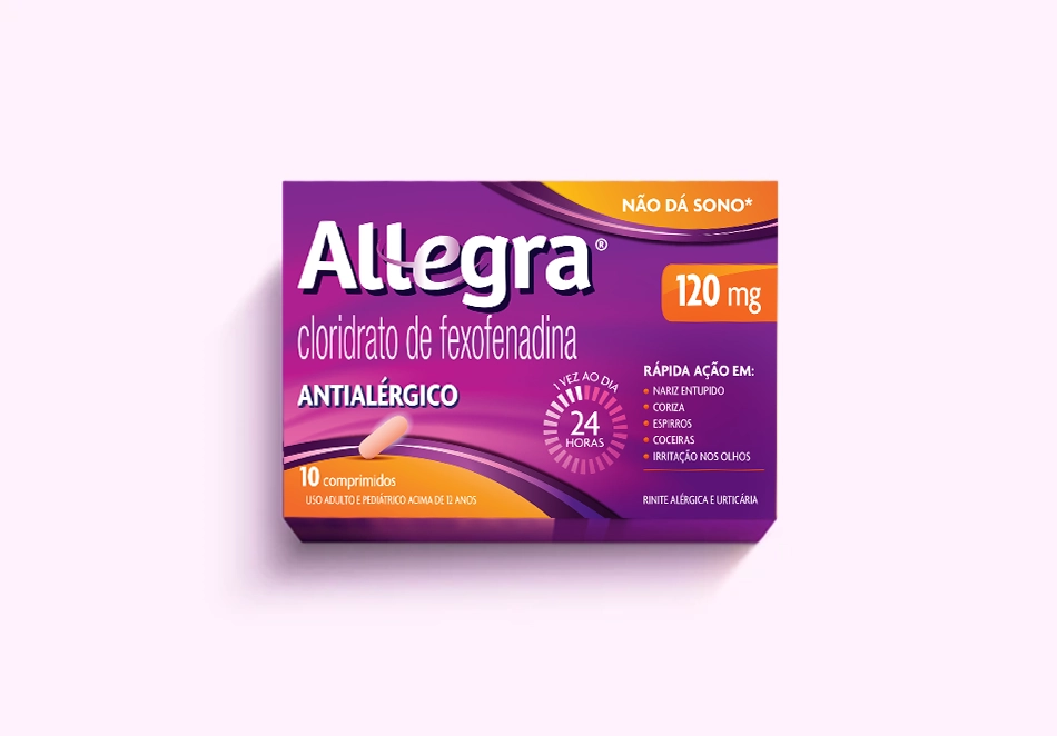 Allegra® 120mg | Não causa sono e tem 0% de Interferência Cerebral